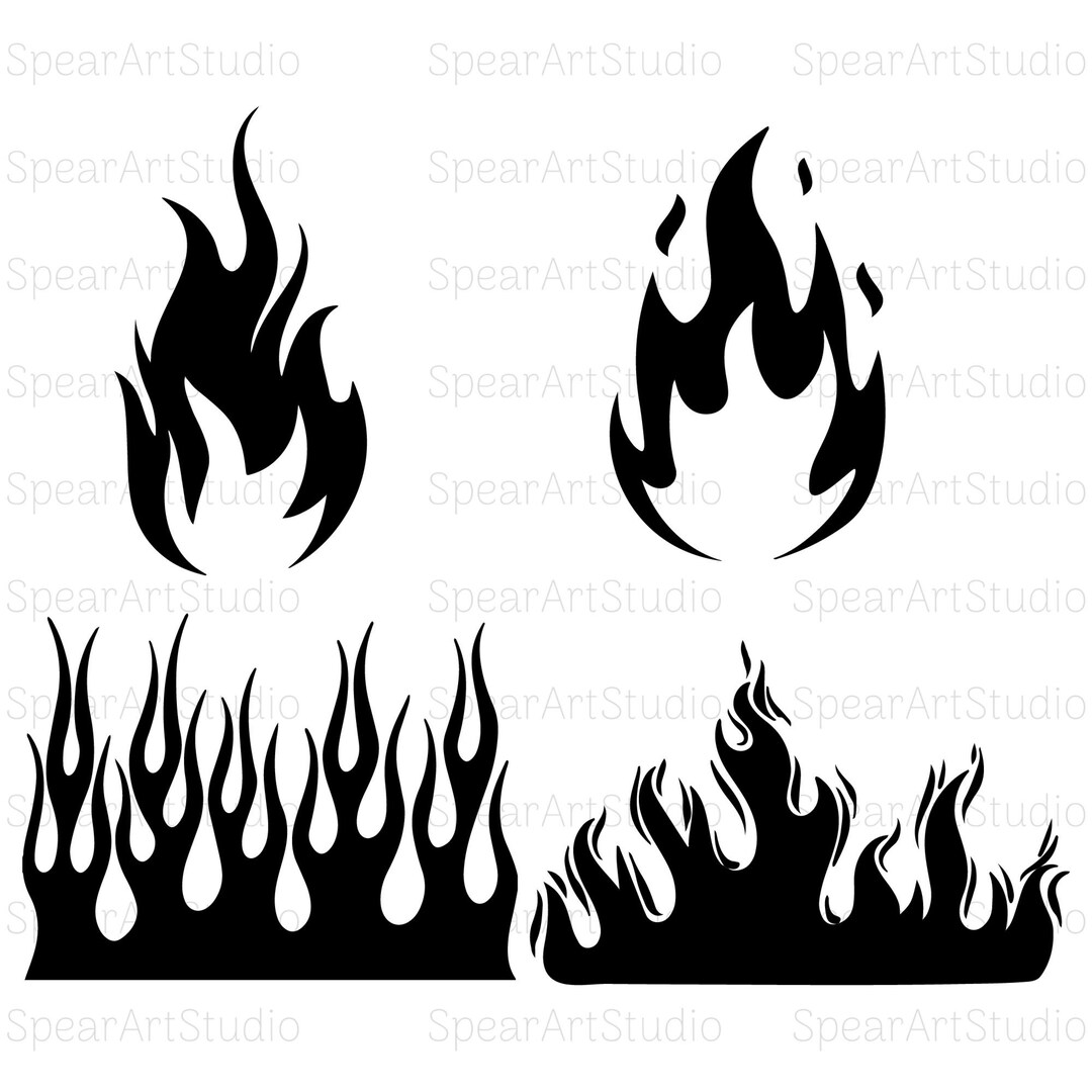 Fire Flame SVG, Fire Svg, Svg Bundle, Silhouette, Instant Download ...