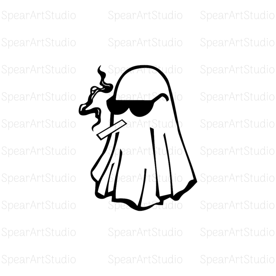 Halloween Svg, Ghost Cigarette, Ghost Svg Cut Files, Ghost Svg, Digital ...