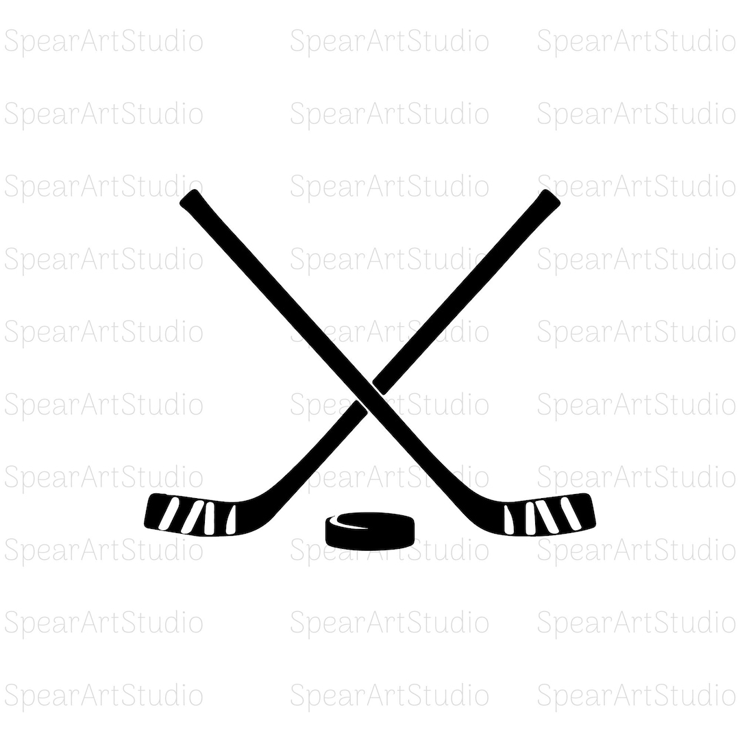 Crossed Hockey Sticks & Hockey Puck - Instant Digital Download - Svg ...