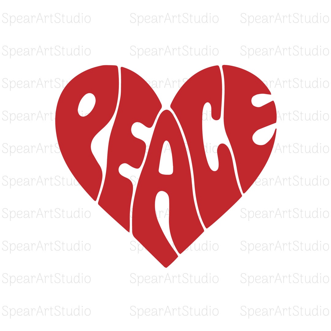 Peace Heart Svg, Peace Svg, Peace and Love Svg, Peace SVG File Instant ...
