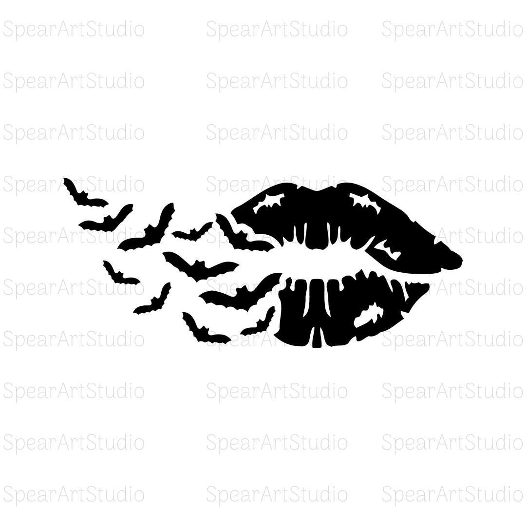 Bats Lips Svg, Lips SVG, Bats SVG, Halloween Clipart, Flying Bats ...