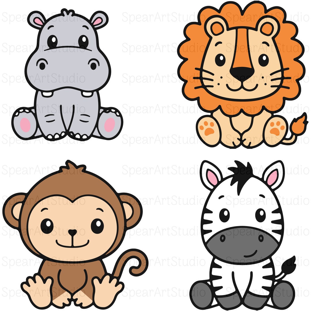 Safari Animals Outline SVG Cute African Jungle Animal Cut File Cricut ...
