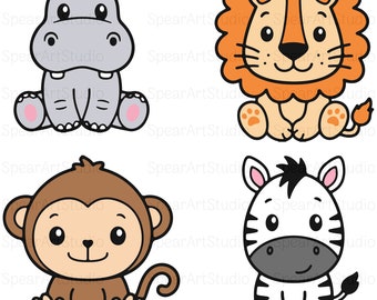 30 Safari Animals Bundle SVG Cute Jungle Animal Cut File Cricut ...