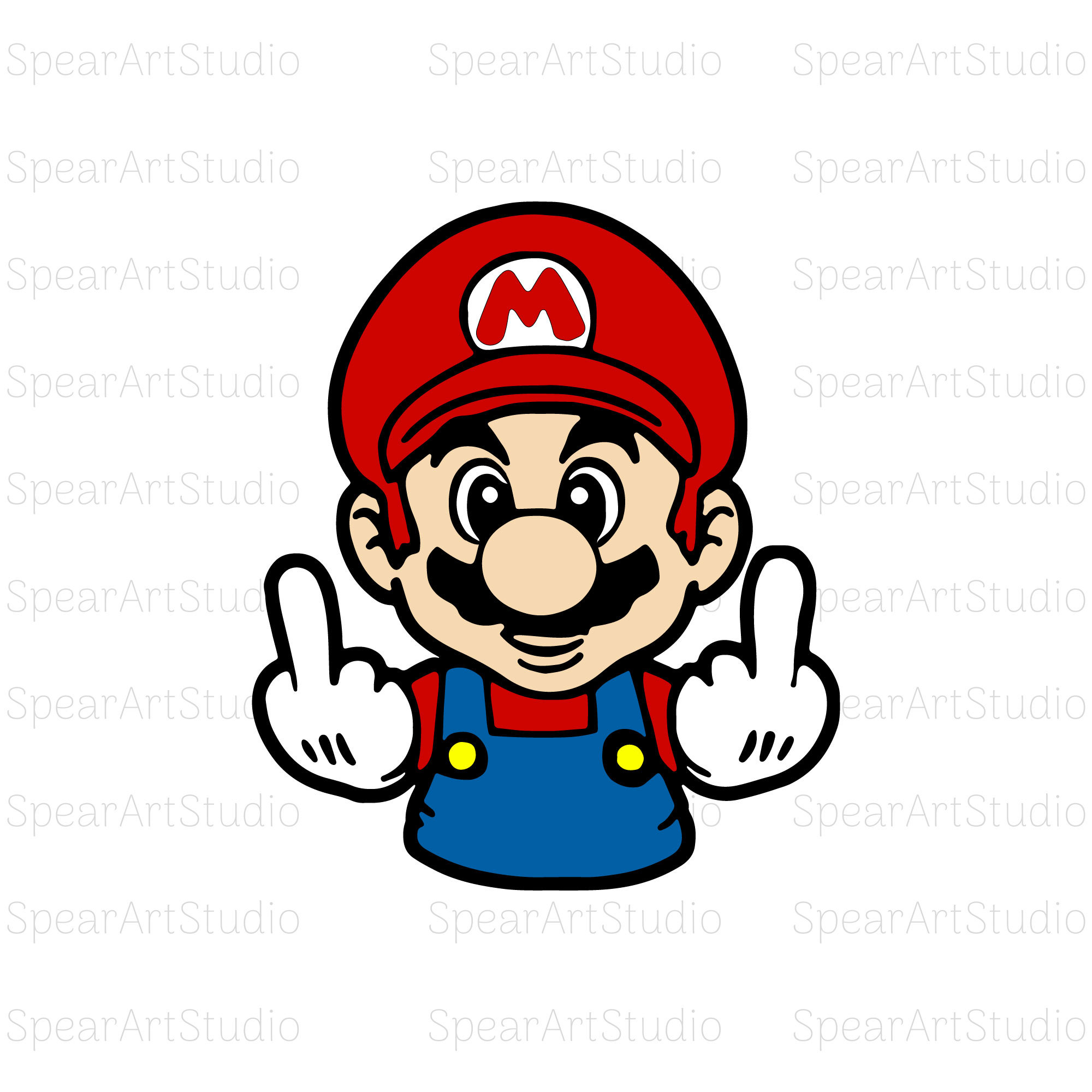 Super Mario Svg Middle Finger svg Fuck You svg Mario - Etsy México