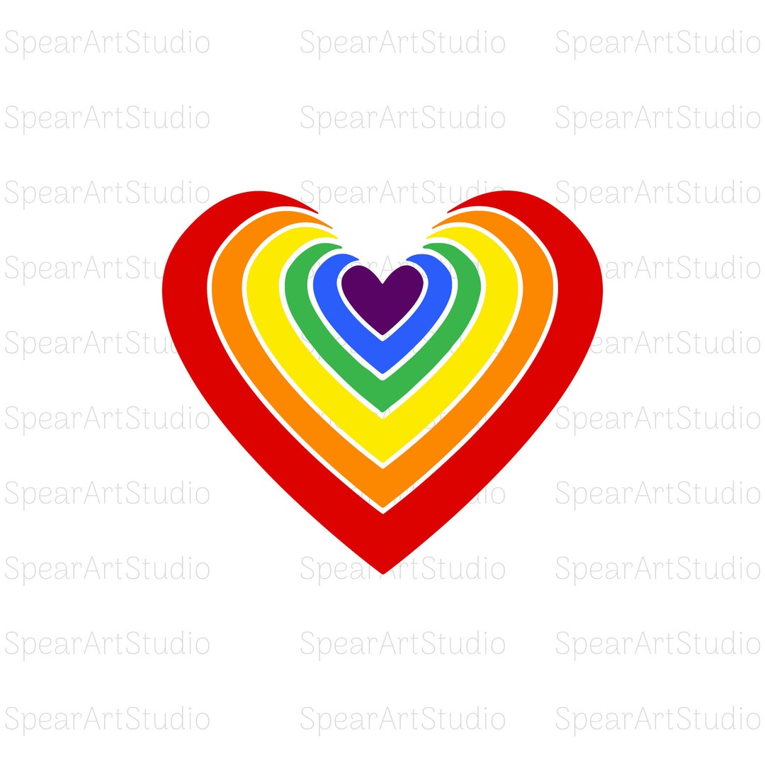 Pride Heart Svg Rainbow Heart Svg Lgbt Svg Rainbow Love Etsy