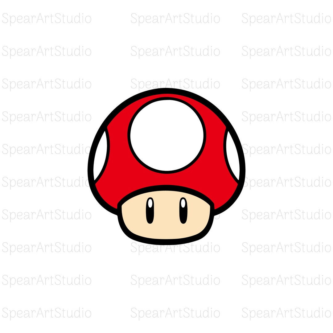 Super Mushroom Svg, Mario Item SVG, Print and Cut, Basic Cuts for ...