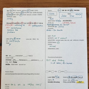 Bedside Nursing Report Sheets - Day Shift (PCU, Med/surg, Tele Brain ...