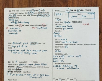Bedside Nursing Report Sheets Day Shift PCU, Med/surg, Tele Brain - Etsy