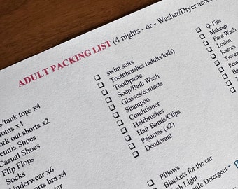 Family Packing List | Digital Notion Template | English - Etsy