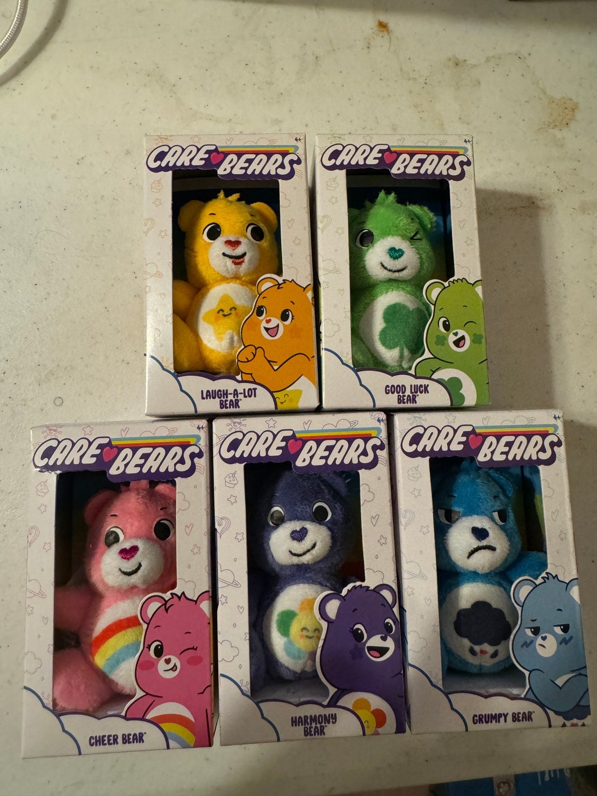 5 LOT NEW Care Bears Mini Micro 3 Inch Plush Good Luck, Grumpy, Laugh ...