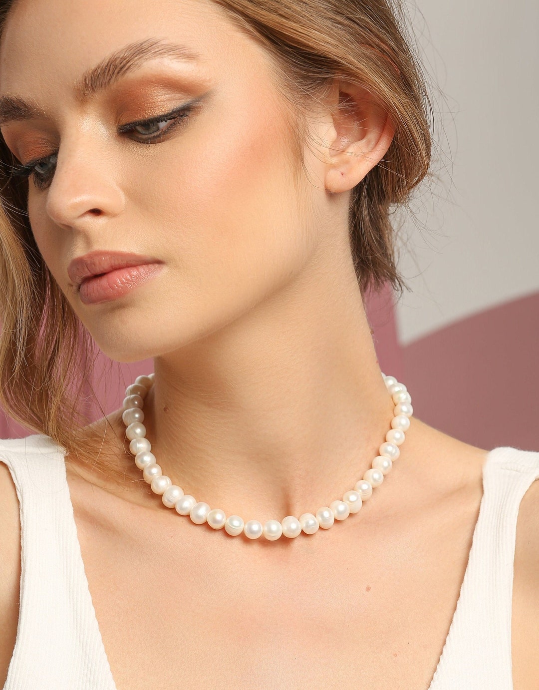 Pearl Necklace, Natural Freshwater Pearl, Pearl Necklace Women, Pearl ...