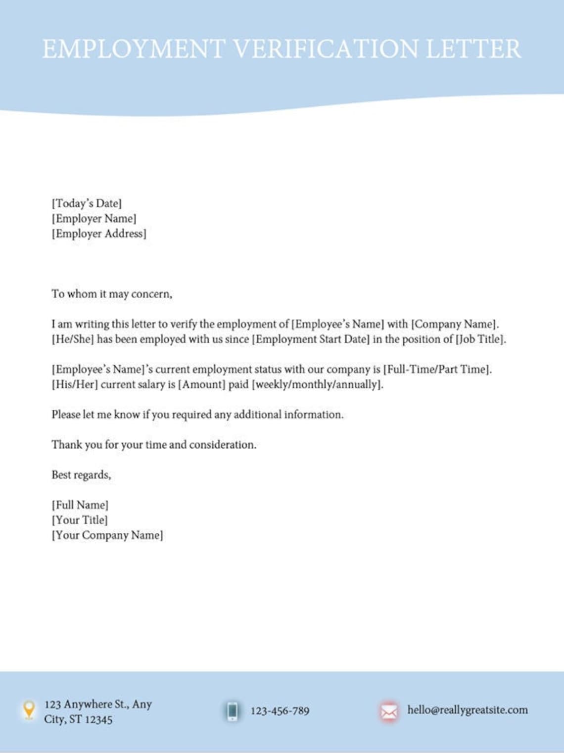 Employment Verification Letter - Etsy