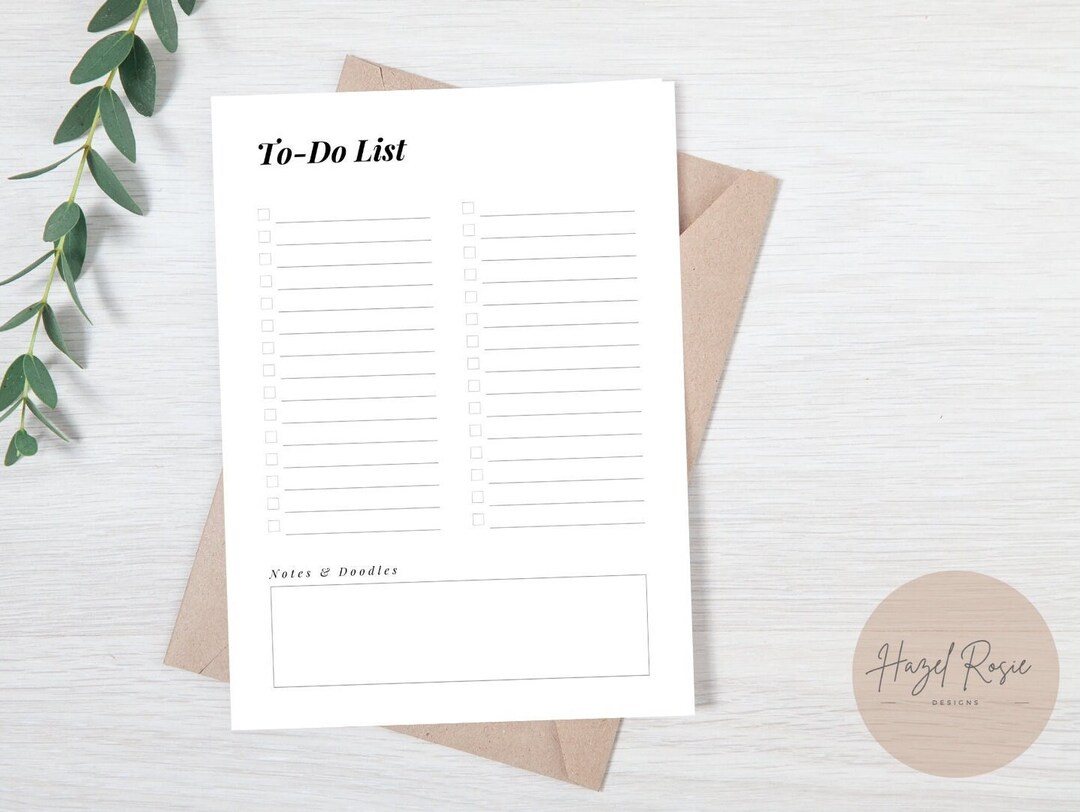 Minimalist to Do List Digital Download, Printable to Do List, Modern ...