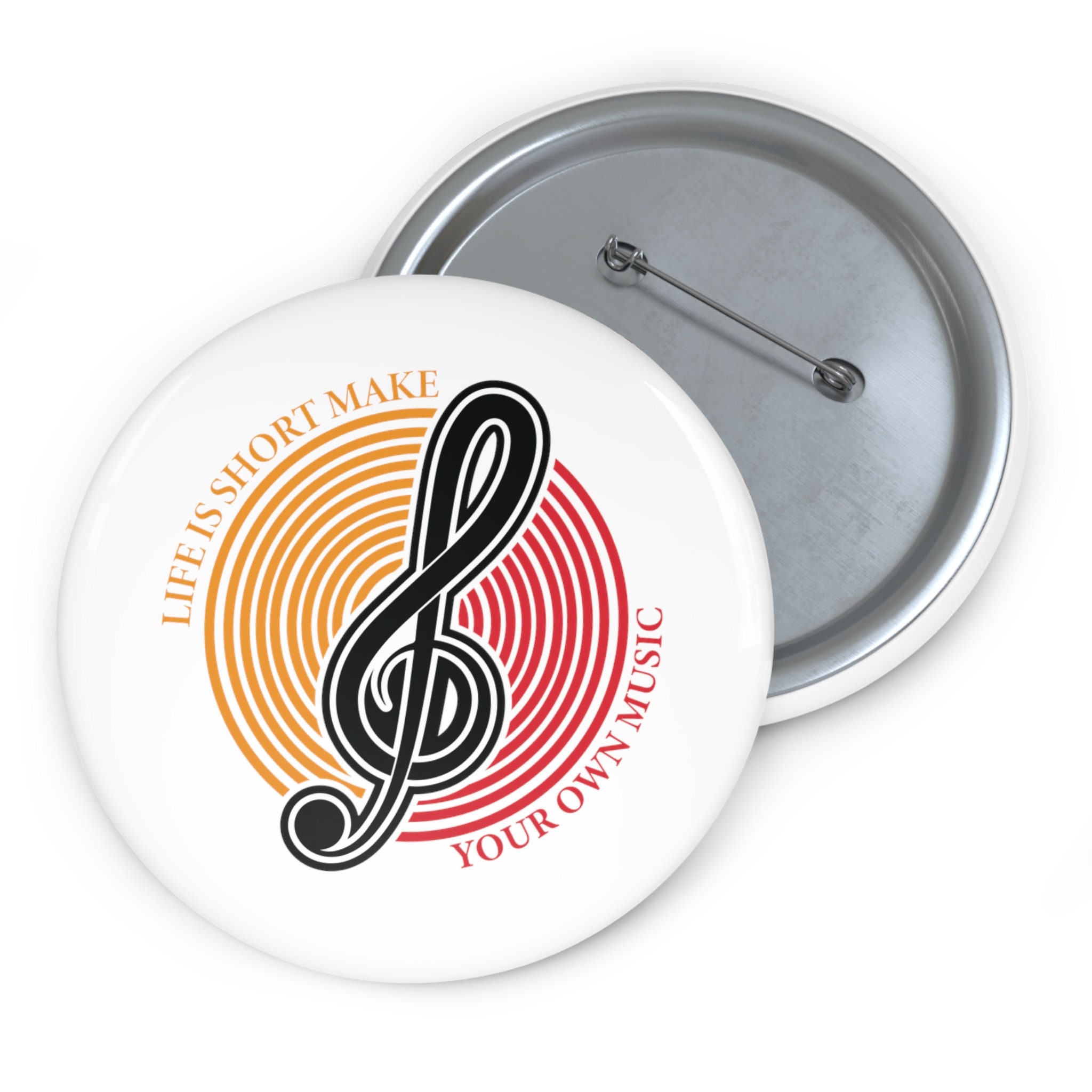 Life is Short Make Your Own Music Pin Buttons, Gift for Musician, Gift ...