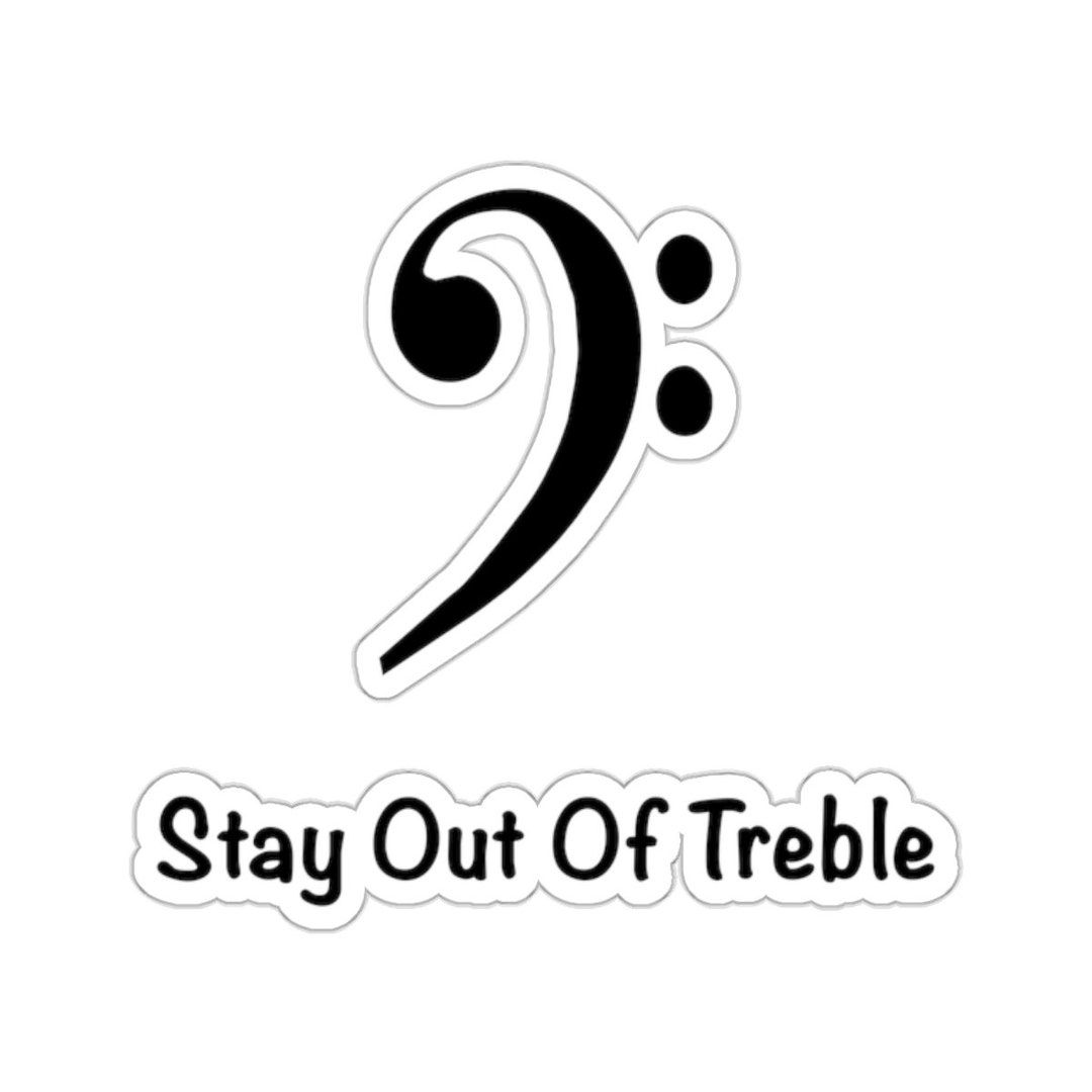 Bass Clef Sticker, Funny Bass Guitar Sticker, Gift for Musician ...