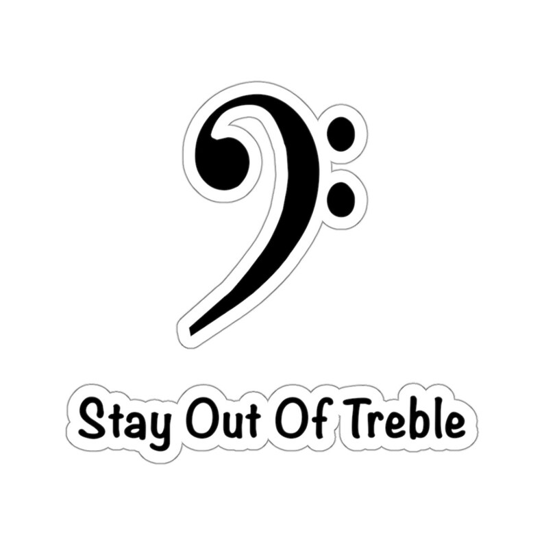 Bass Clef Sticker, Funny Bass Guitar Sticker, Gift for Musician ...