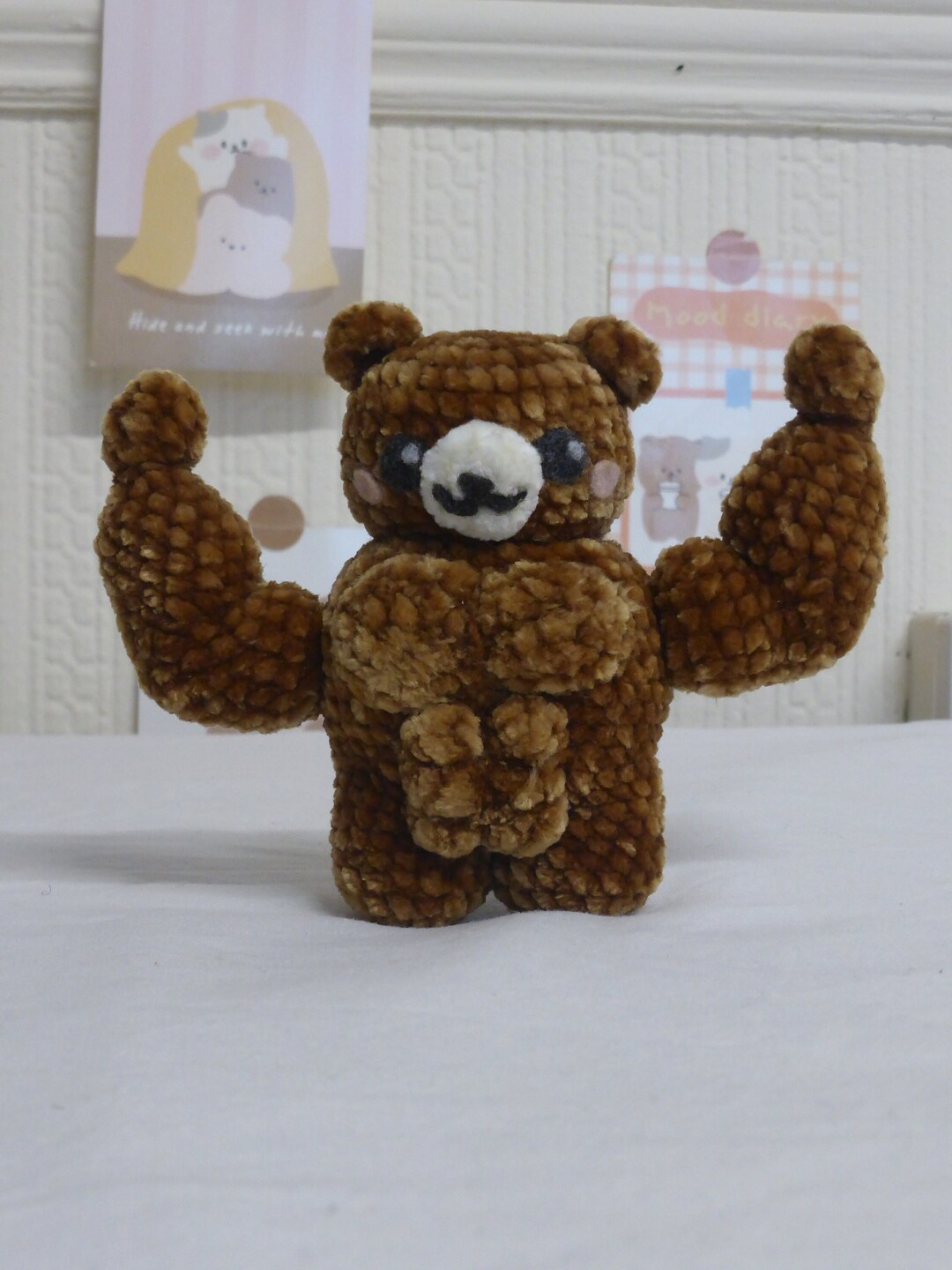 Buff Teddy Bear Crochet Buff Bear Cute Bear Stuffed Animal Funny Animal ...