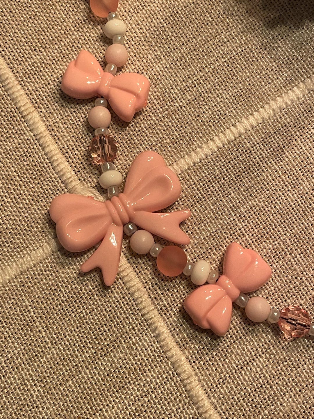 BIG BOW Cute Pink Bow Bag Charm Key Charm Big Pink Bows and Beads - Etsy