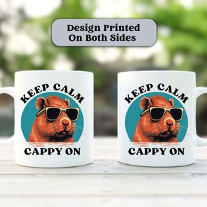 Keep Calm Capybara Coffee Mug Retro Cappy Ceramic Cup 90s Vintage ...