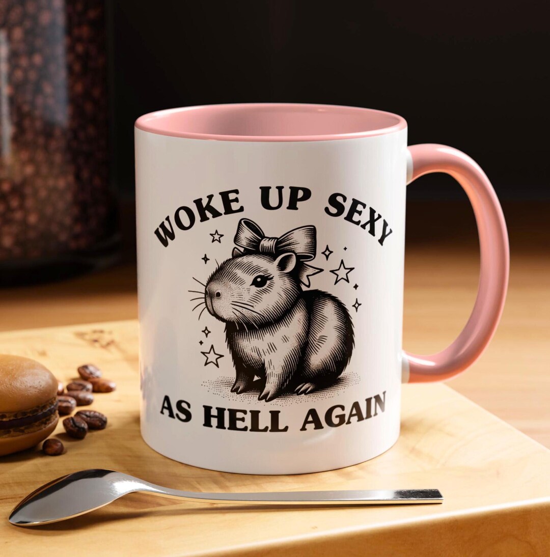 Funny Capybara Coffee Mug Coquette Cappy Ceramic Tea Cup 90s Vintage ...