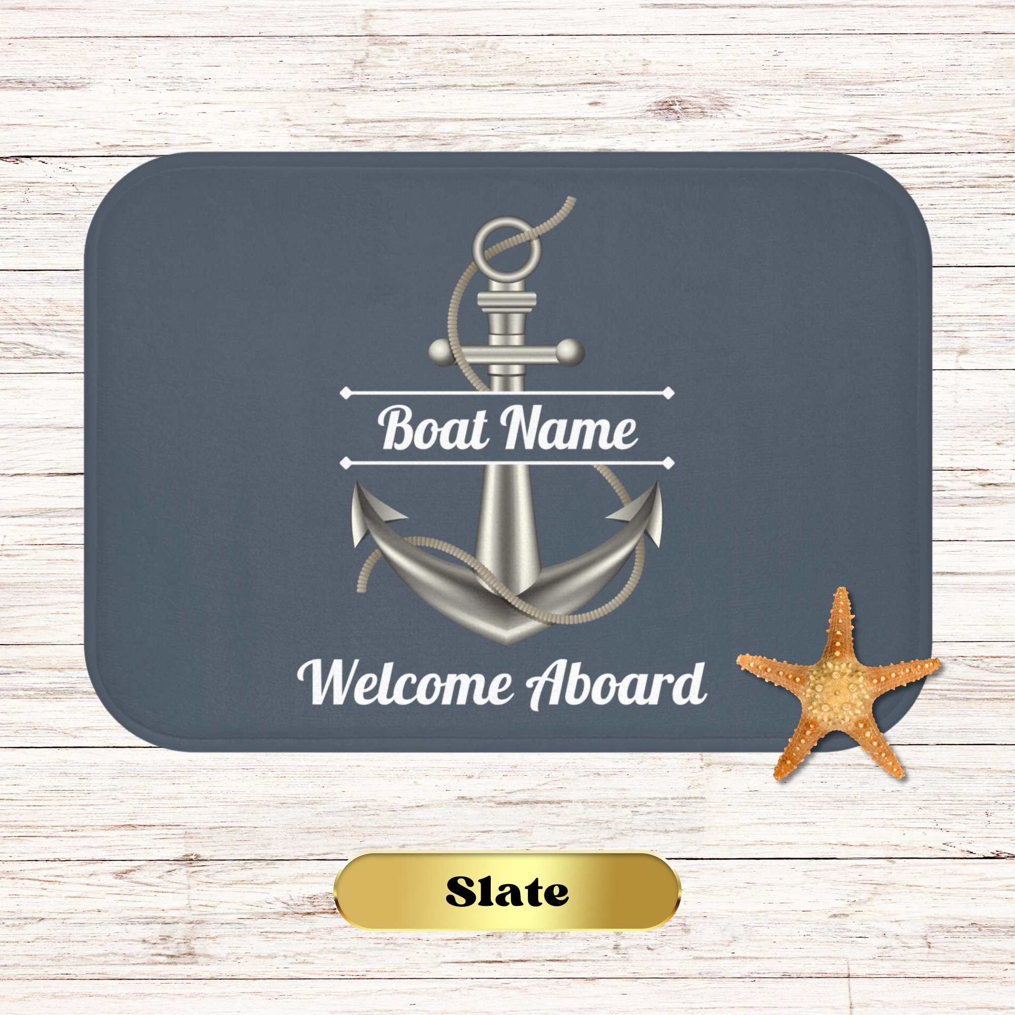 Personalized Boat Welcome Mat, Custom Boat Rug, Yacht Decor, Indoor ...