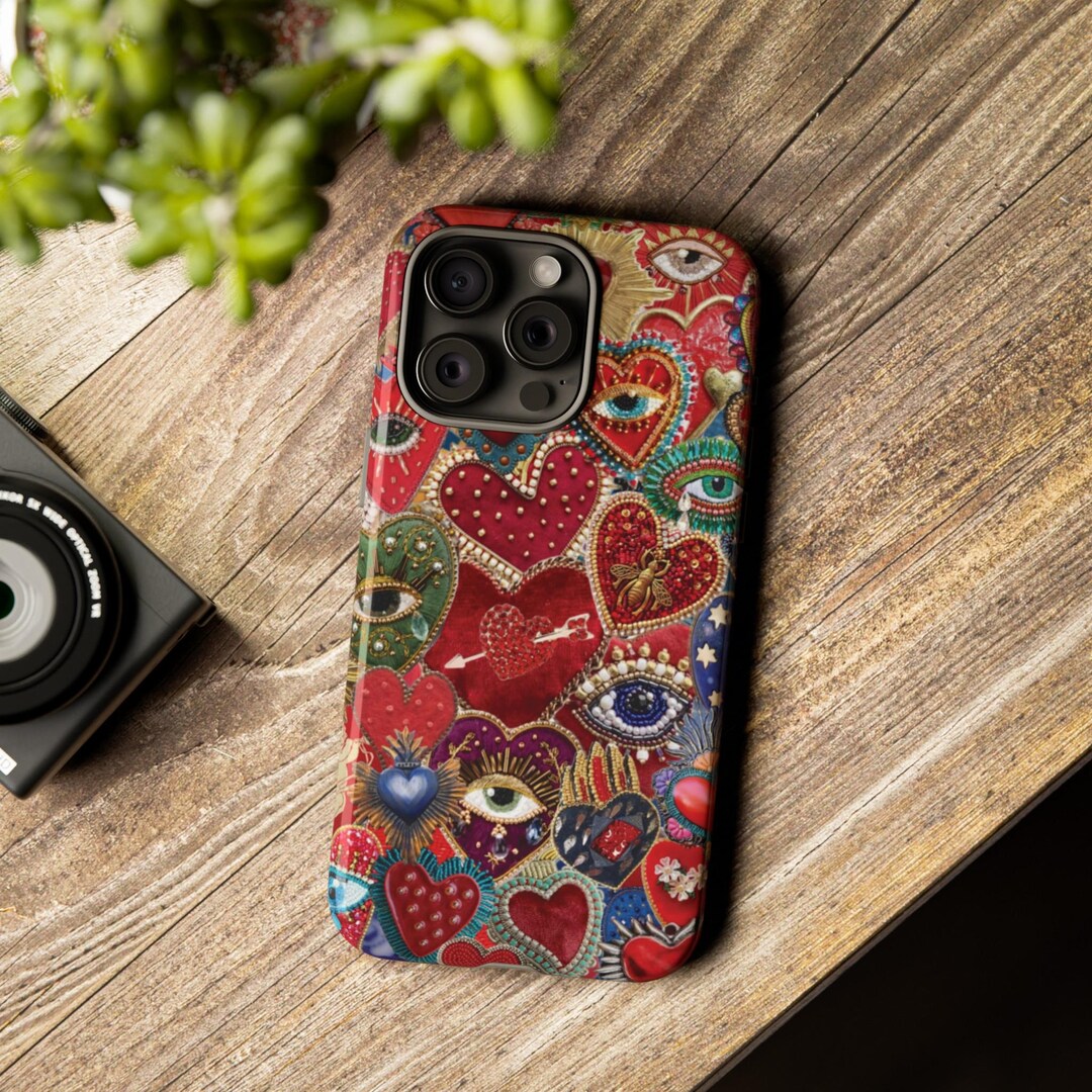 Vintage Sacred Heart Mosaic Tough Phone Case iPhone 13 14 15 Pro Max ...