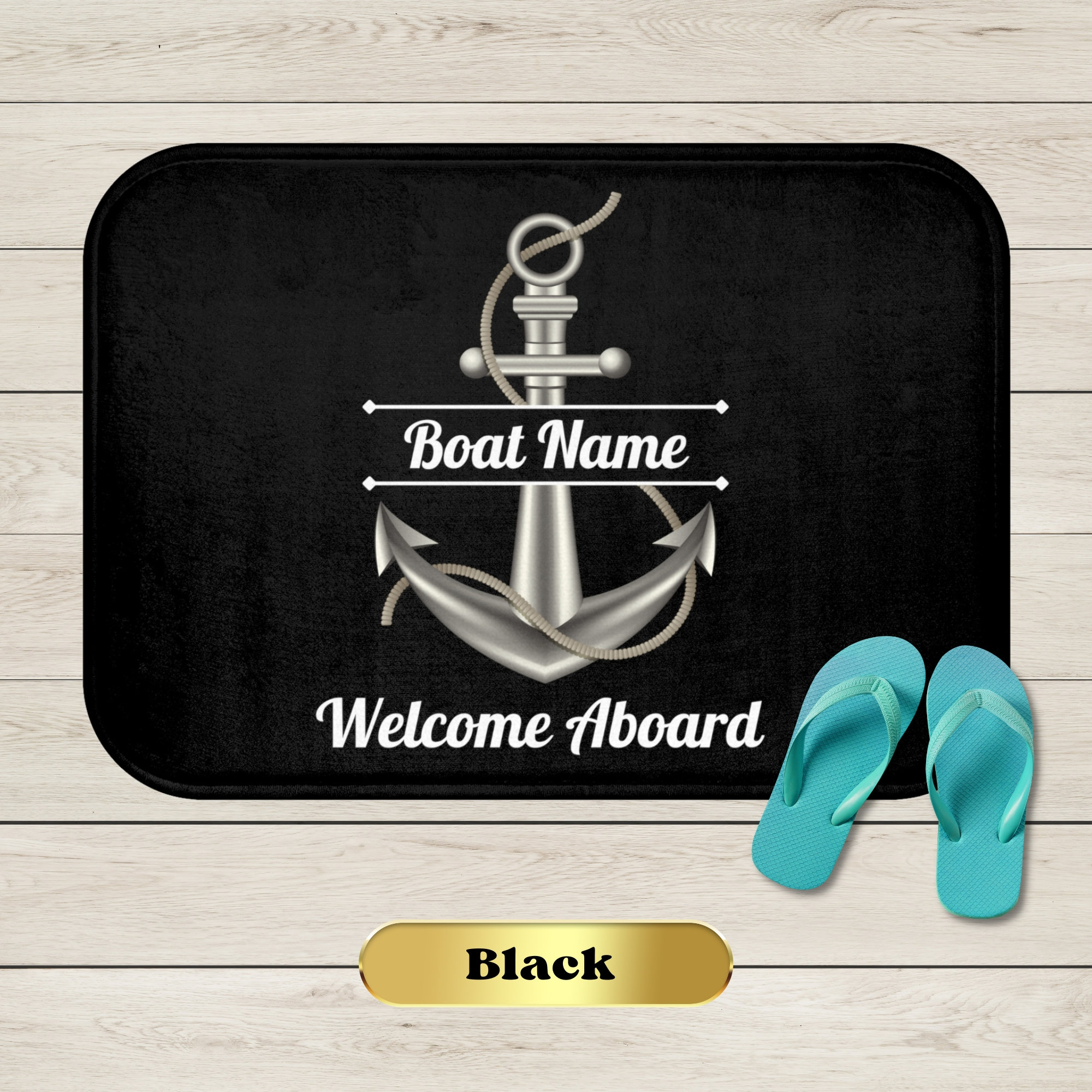 Personalized Boat Welcome Mat, Custom Boat Rug, Yacht Decor, Indoor ...
