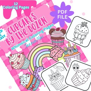 Cupcake Coloring Pages, Bold and Easy, 12 Digital FUN Coloring Pages ...