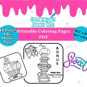 Cupcake Coloring Pages, Bold and Easy, 12 Digital FUN Coloring Pages ...
