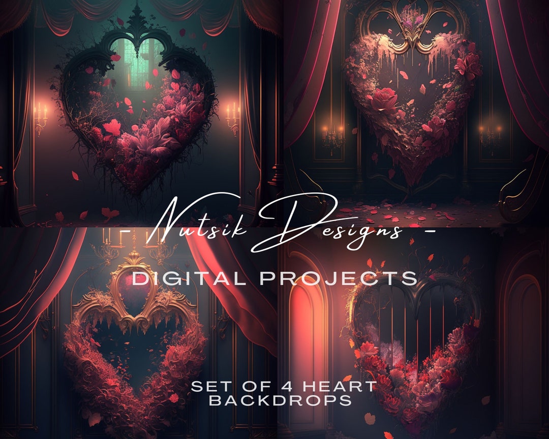 Heart Backdrops Fine Art Textures Floral Backdrops Heart - Etsy