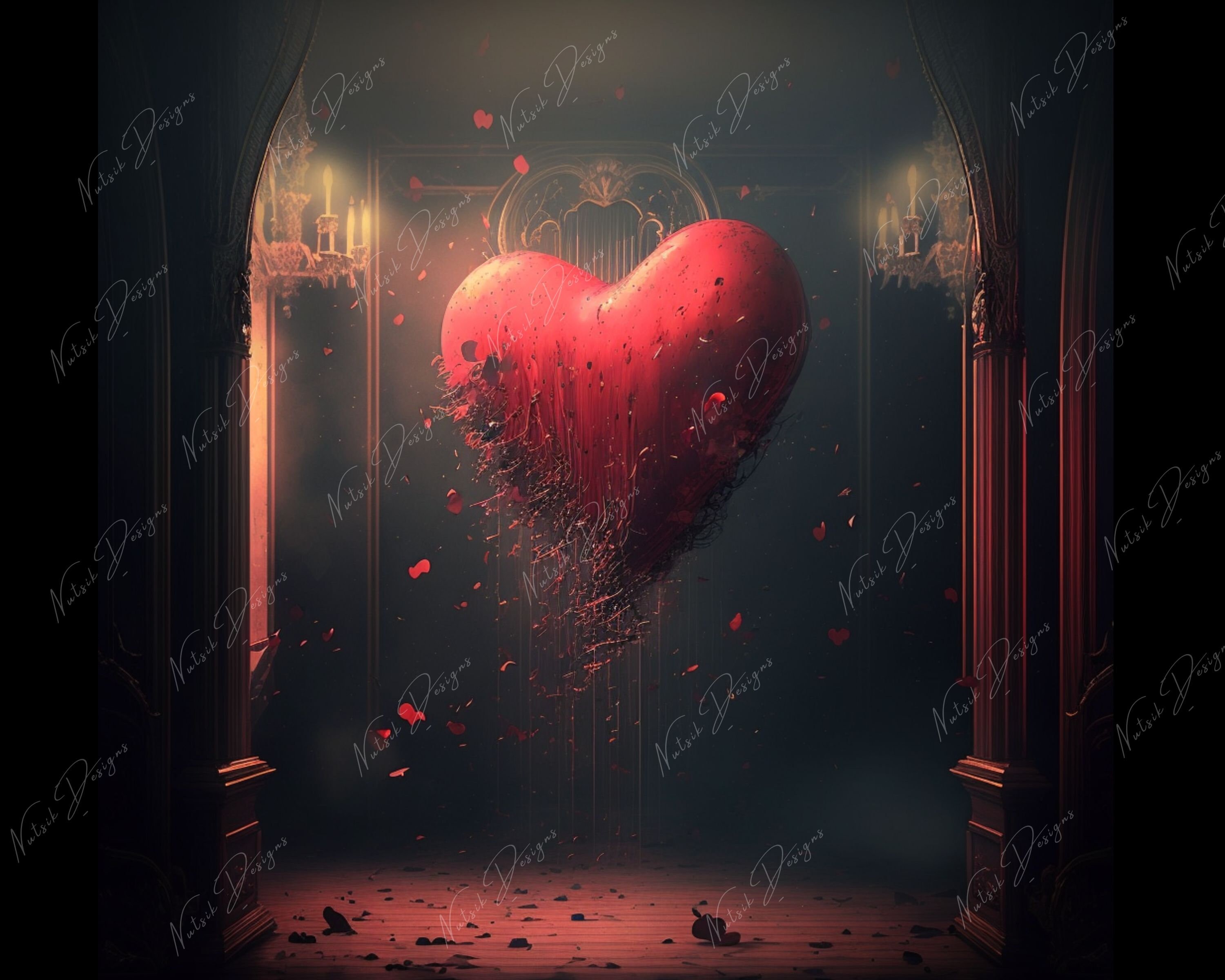 Heart Backdrops Fine Art Textures Floral Backdrops Heart - Etsy