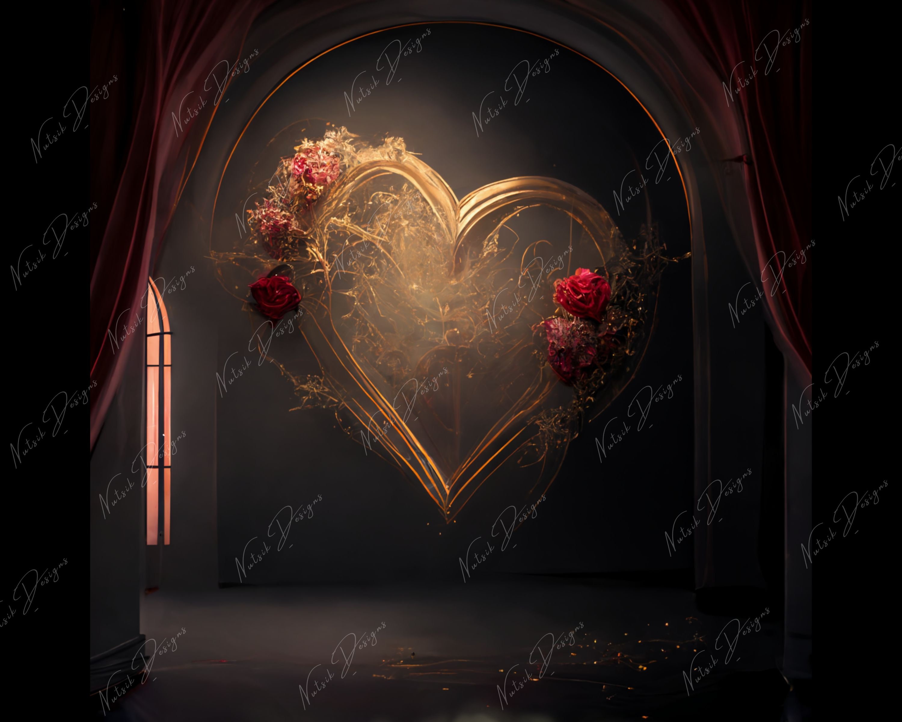 Heart Backdrops Fine Art Textures Floral Backdrops Heart - Etsy