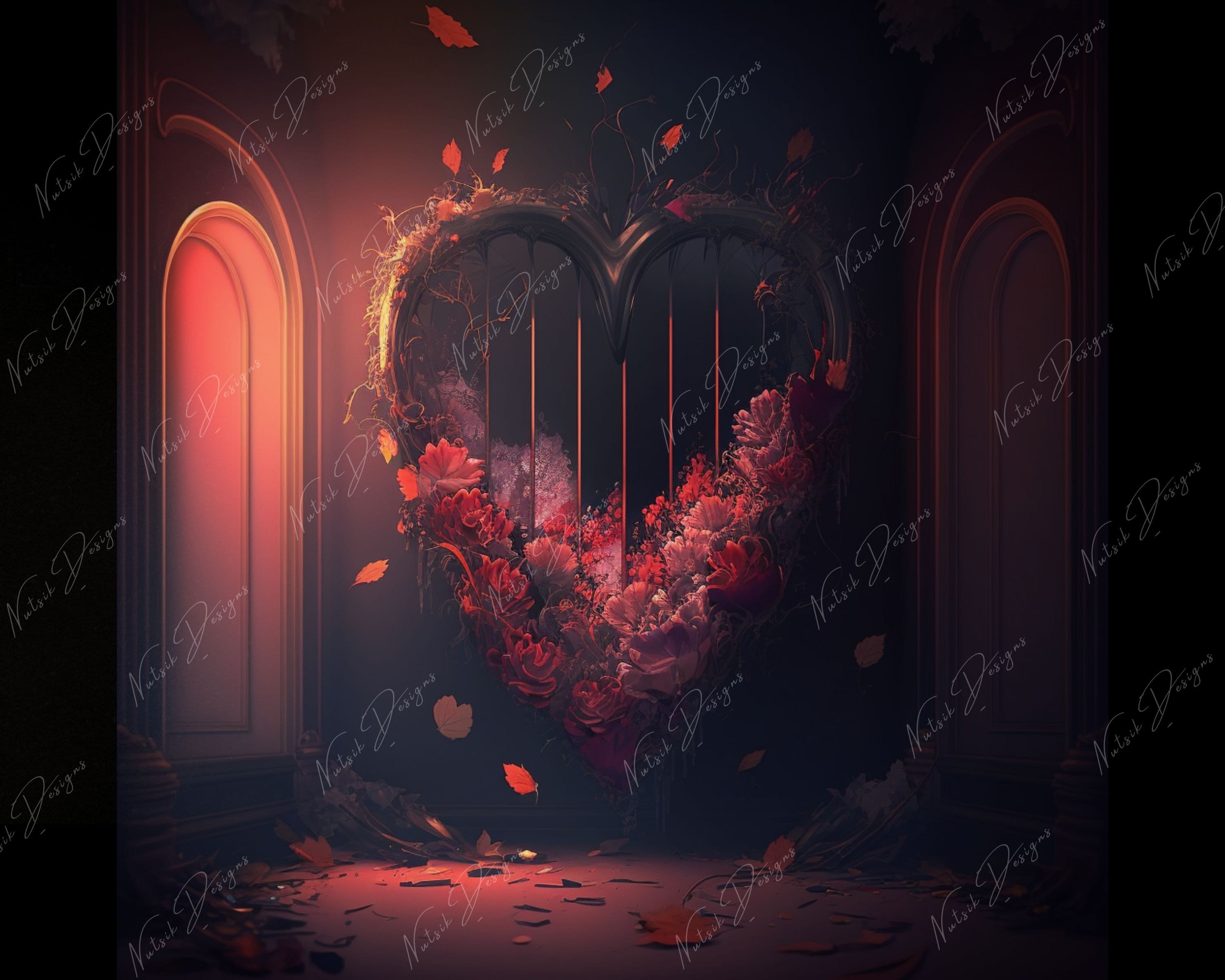 Heart Backdrops Fine Art Textures Floral Backdrops Heart - Etsy