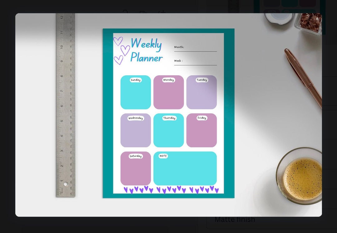 Weekly Planner Printable Instant Download, Daily Organizer, Activity ...