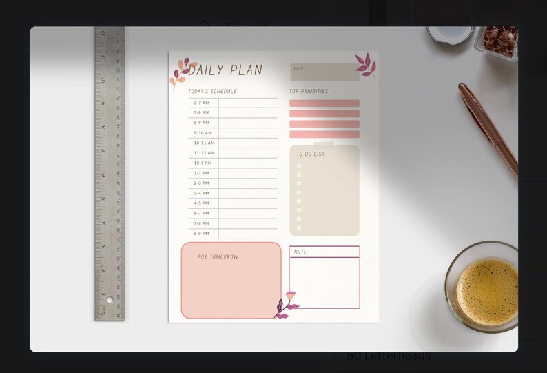 Daily Planner Instant Download Printable, Goals, to Do List, Priority ...