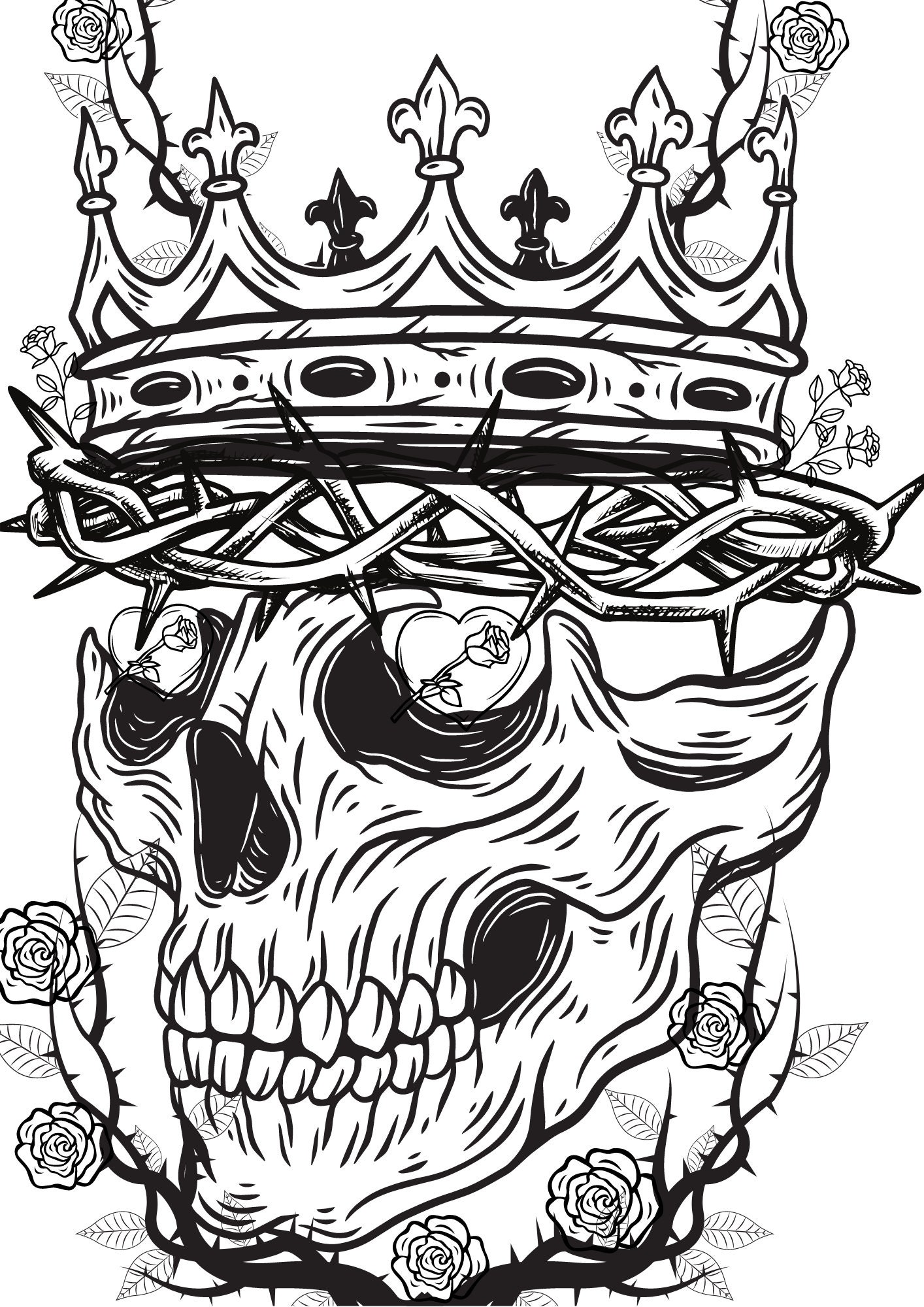Skulls Coloring Book an Adult Coloring Book - Etsy