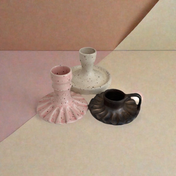 Ceramic Candlesticks - Etsy