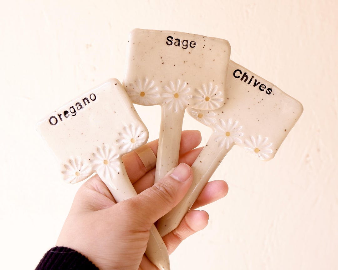 Ceramic Herb Markers - Etsy