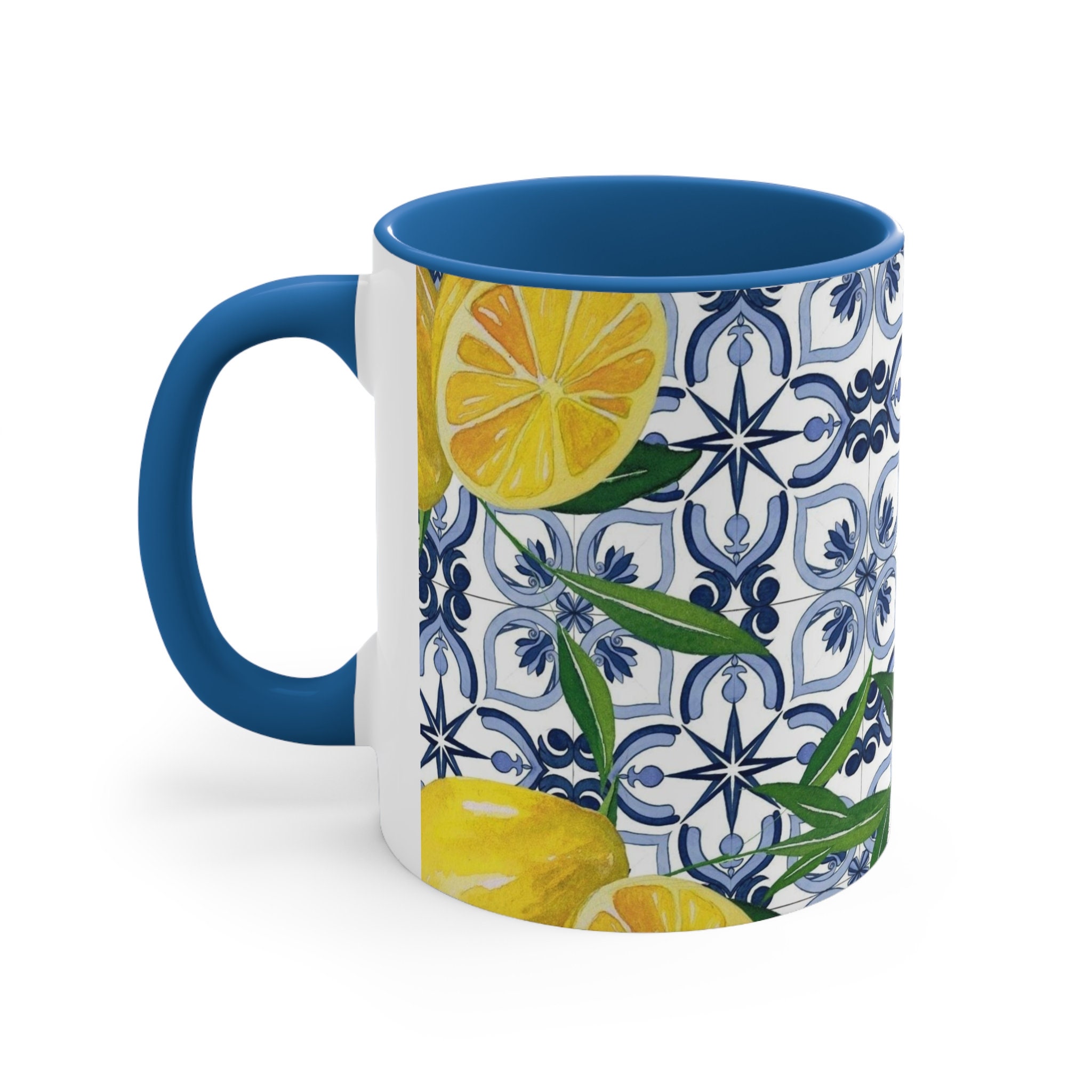 Italian Sicilian Majolica Lemon Ceramic Tile Tea Mug Gift, Italy Sicily ...