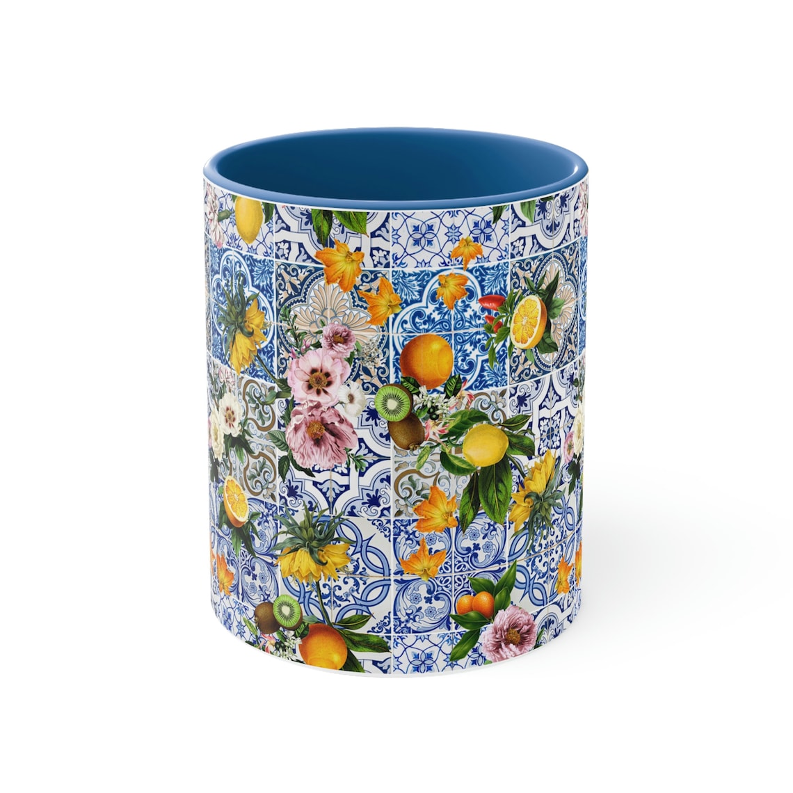 Italy Sicily Mug, Italian Sicilian Lemon Majolica Porcelain Tile Accent ...