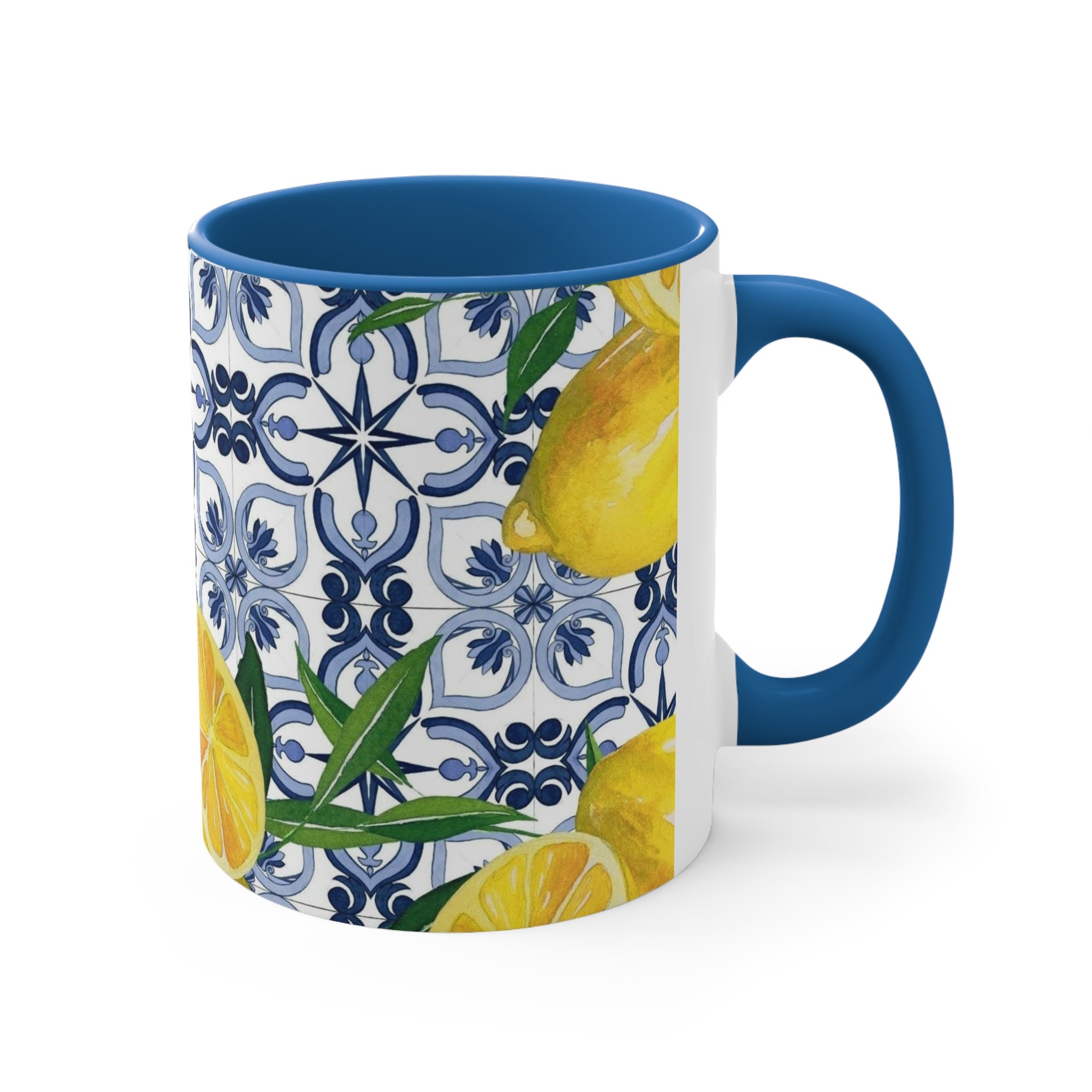 Italian Sicilian Majolica Lemon Ceramic Tile Tea Mug Gift, Italy Sicily ...