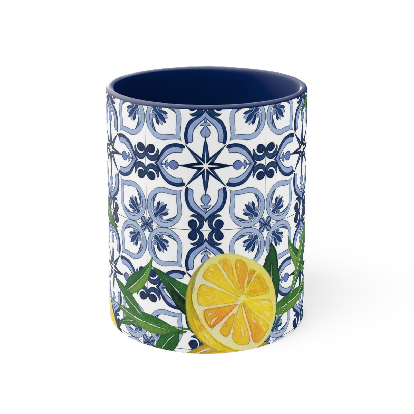 Italian Sicilian Majolica Lemon Ceramic Tile Tea Mug Gift, Italy Sicily ...