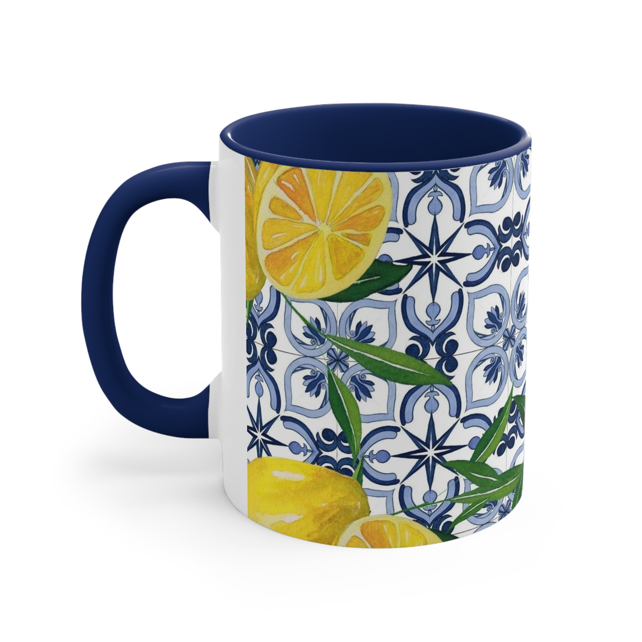 Italian Sicilian Majolica Lemon Ceramic Tile Tea Mug Gift, Italy Sicily ...