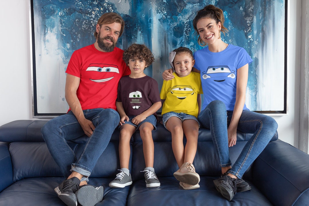 Disney Cars Face Outline Family Matching Shirt, Disney Cars Baby Suit ...