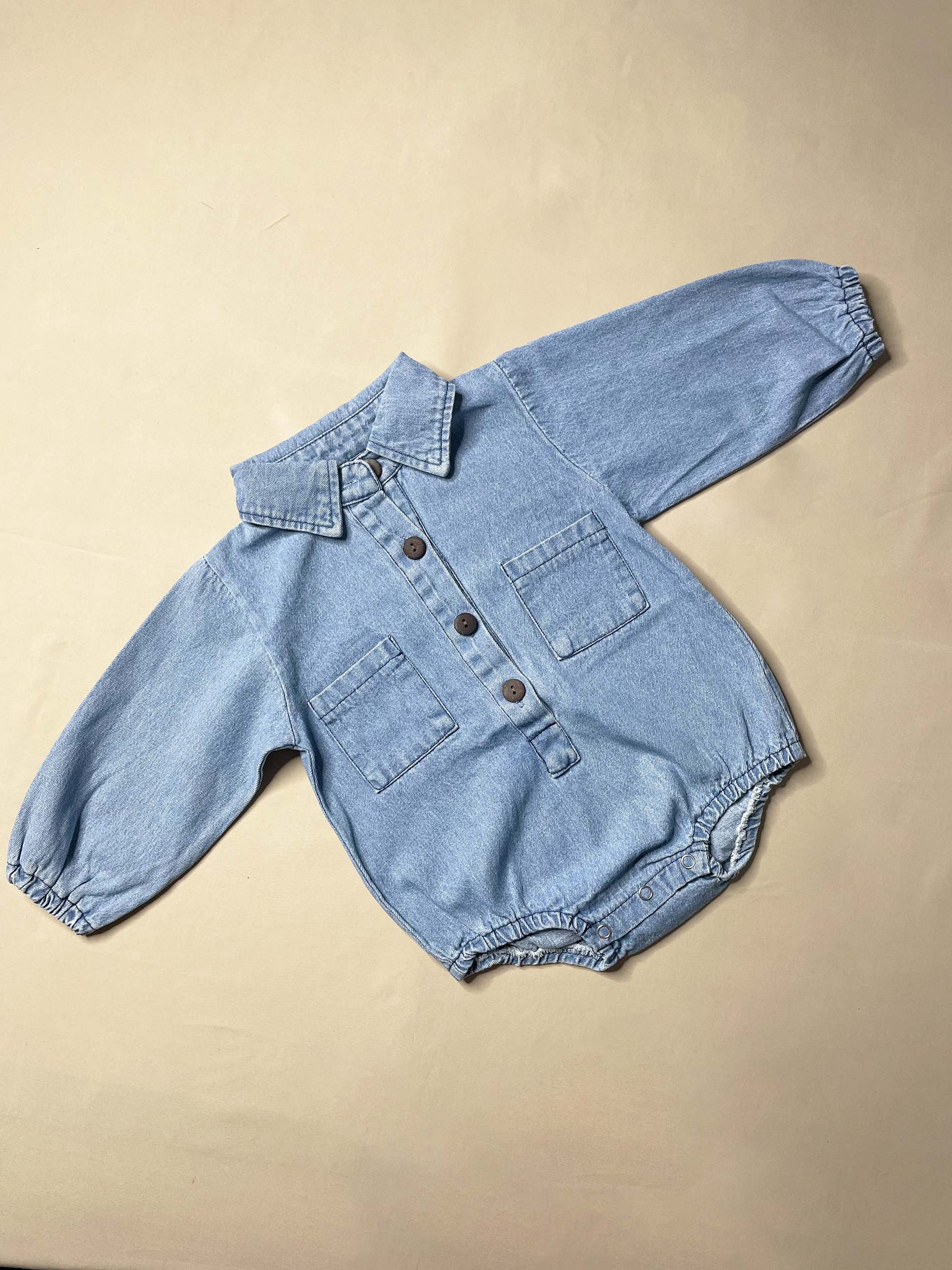 Baby Denim Romper Toddler Denim Shirt Baby Boy Clothes Baby - Etsy