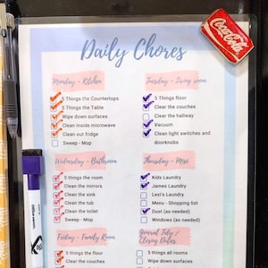 Blank Chore Chart Template - Weekly, Daily, Organization, Cleaning - Etsy