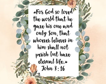 Bible Verse Print Proverbs 3:5-6, Digital Download Wall Art Flowers ...