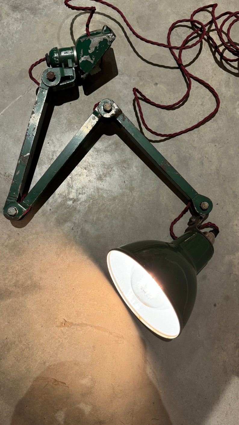 Articulated Green Machinist Lamp Vintage 1950s. Made by EDL. - Etsy