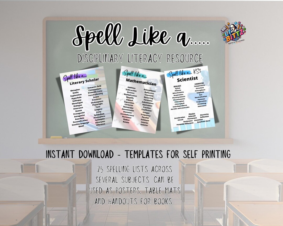 Spell Like A...... Disciplinary Spellings KS3 and 4 - Etsy