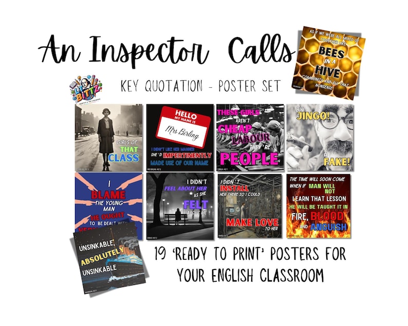 An Inspector Calls Key Quote Posters - Etsy